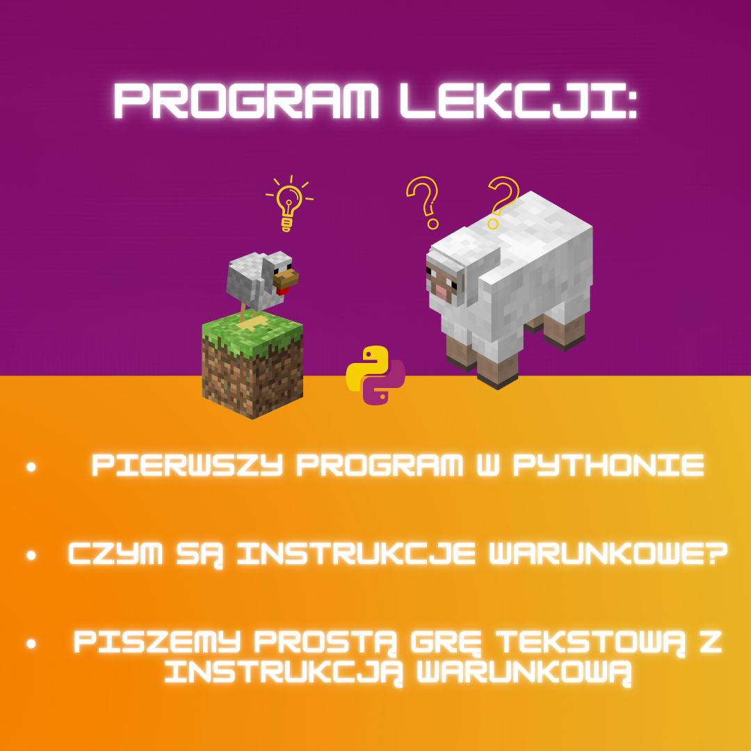 Kodowanie w Pythonie: Podstawy z Minecraftem 2- BEZPŁATNE szkolenie dla ...